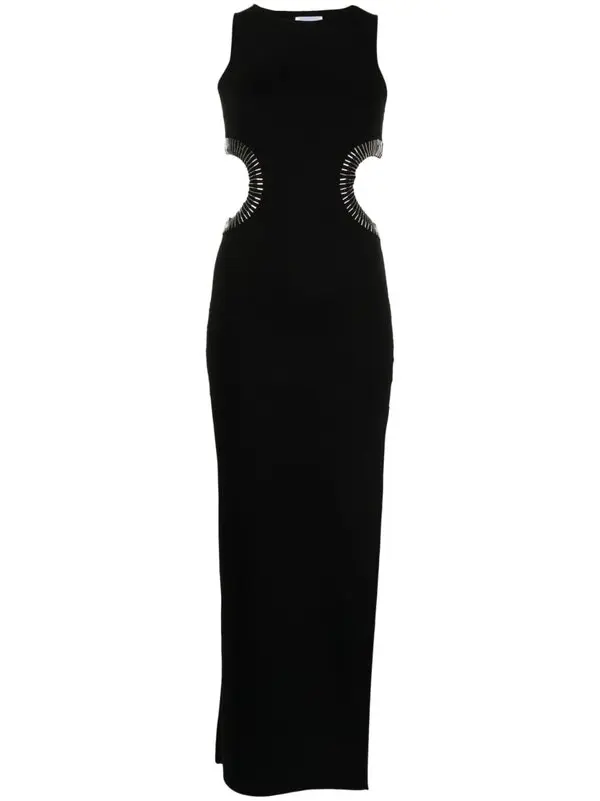 Galvan Mirrored Luna Bead-embellished Long Dress