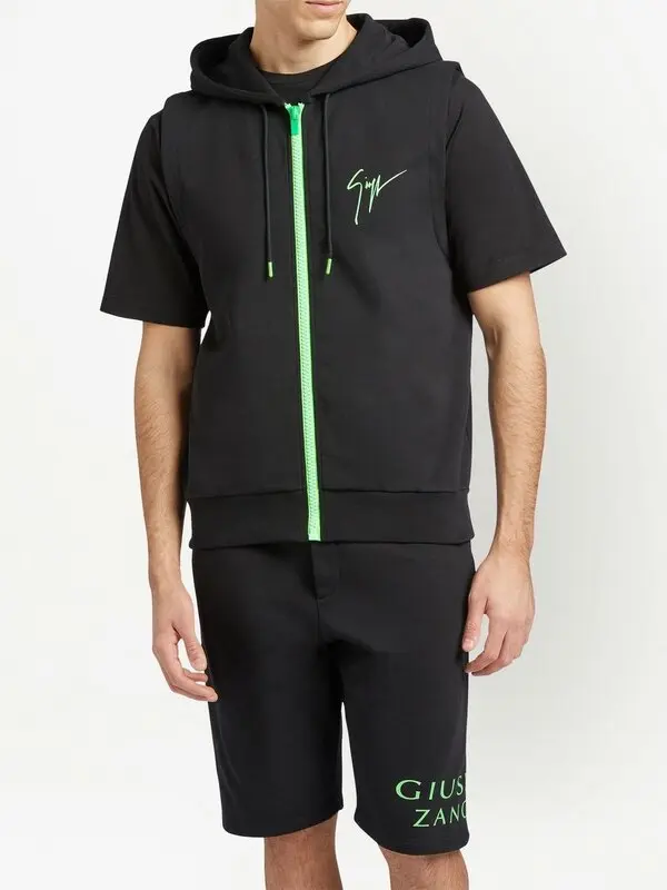 GIUSEPPE ZANOTTI Sleeveless Hoodie - Black