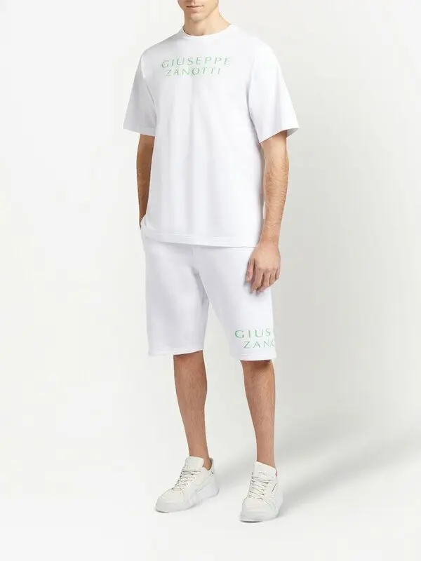 GIUSEPPE ZANOTTI Cotton Track Shorts - White