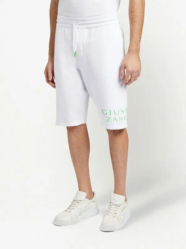 GIUSEPPE ZANOTTI Cotton Track Shorts - White