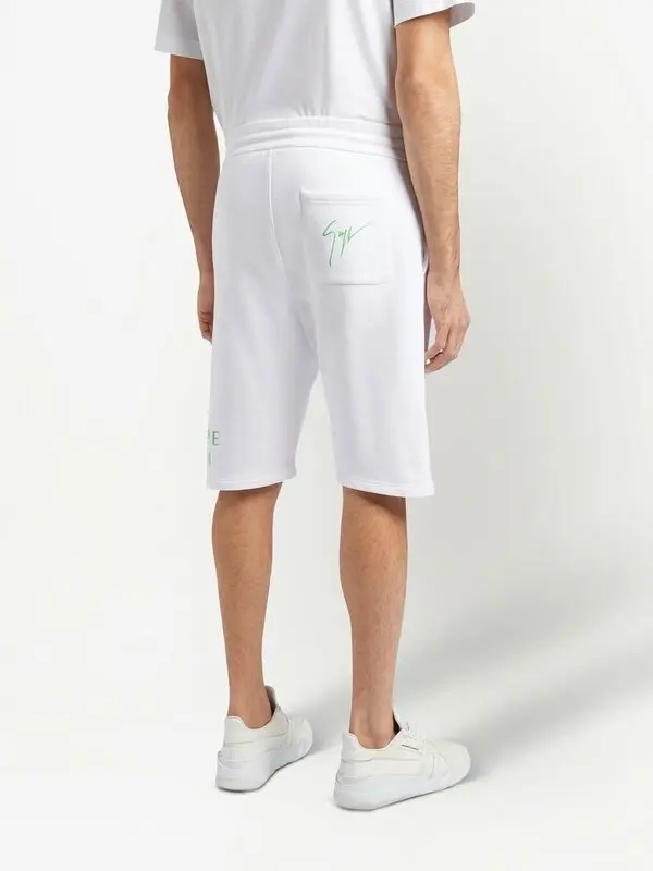 GIUSEPPE ZANOTTI Cotton Track Shorts - White