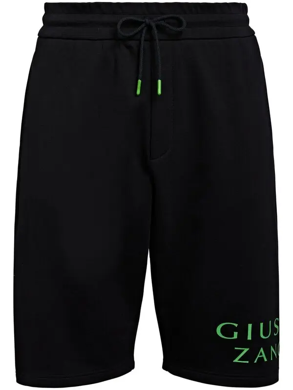GIUSEPPE ZANOTTI Cotton Jersey Track Shorts - Black