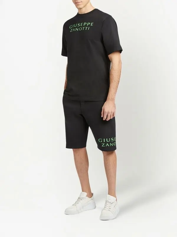 GIUSEPPE ZANOTTI Cotton Jersey Track Shorts - Black