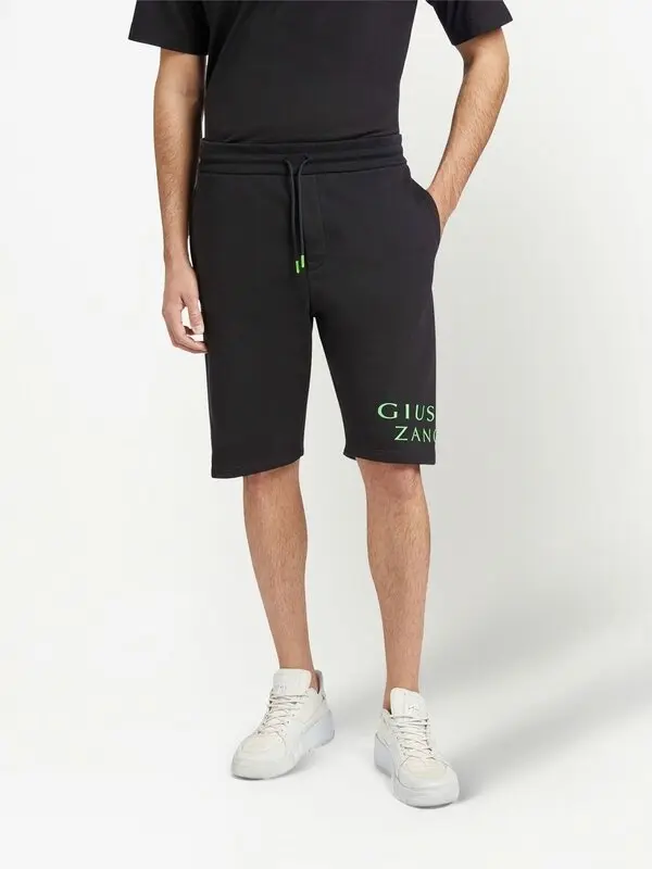 GIUSEPPE ZANOTTI Cotton Jersey Track Shorts - Black