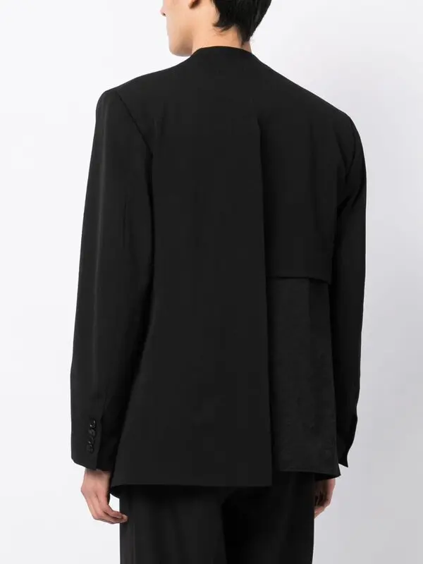 SONGZIO Layered Collarless Blazer - Bk