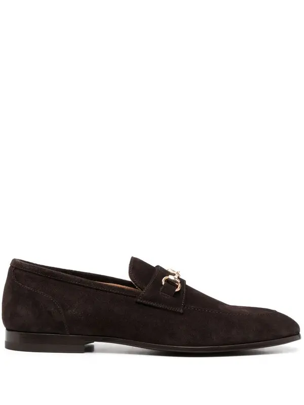 SCAROSSO Buckle-detail Suede Loafers