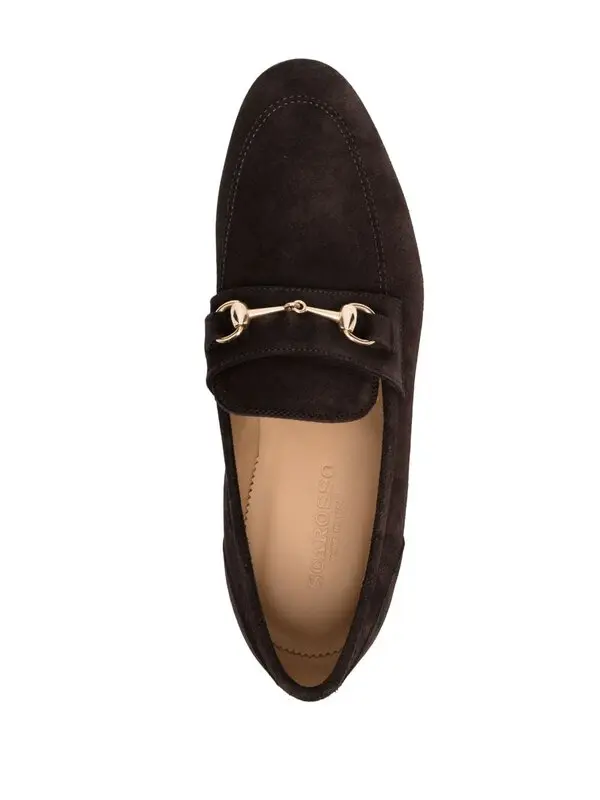 SCAROSSO Buckle-detail Suede Loafers
