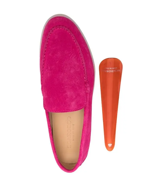 SCAROSSO Ludovica Suede Loafers - Pink
