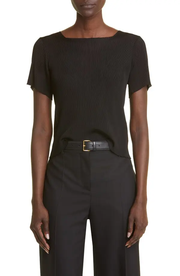THE ROW Fuku Sheer Rib Open Back Top