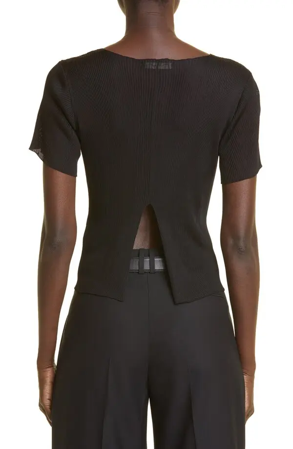 THE ROW Fuku Sheer Rib Open Back Top