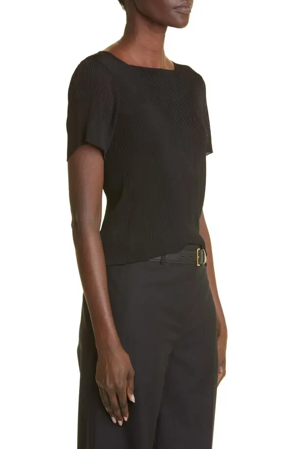 THE ROW Fuku Sheer Rib Open Back Top