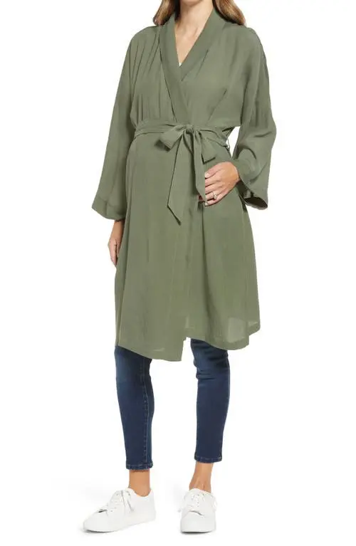 EMILIA GEORGE Maternity Robe & Face Mask Set - Olive Green