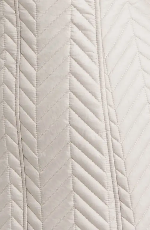 Via Spiga Herringbone Quilted Hooded Jacket - Oyster