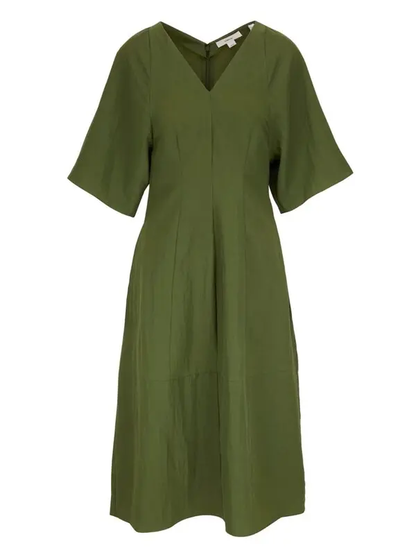 Vince Short-sleeve V-neck Midi Dress