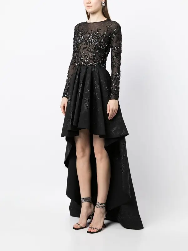 SAIID KOBEISY Brocade Beaded Dress