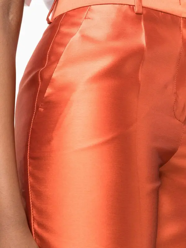 Alberta Ferretti Satin Straight-leg Trousers - Orange