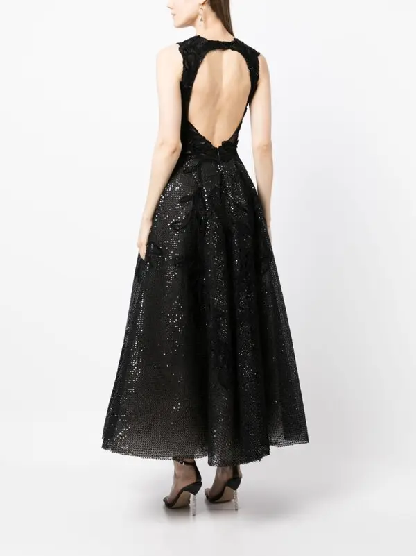 SAIID KOBEISY Sequin-embellished Semi-sheer Dress