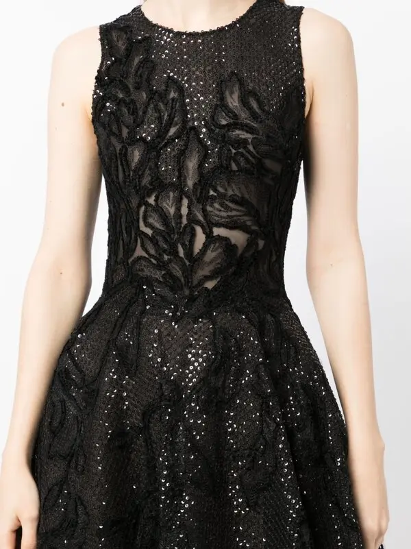 SAIID KOBEISY Sequin-embellished Semi-sheer Dress