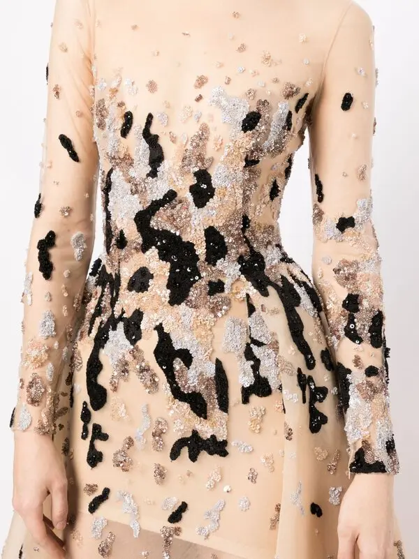 SAIID KOBEISY Bead-embellished Tulle Gown