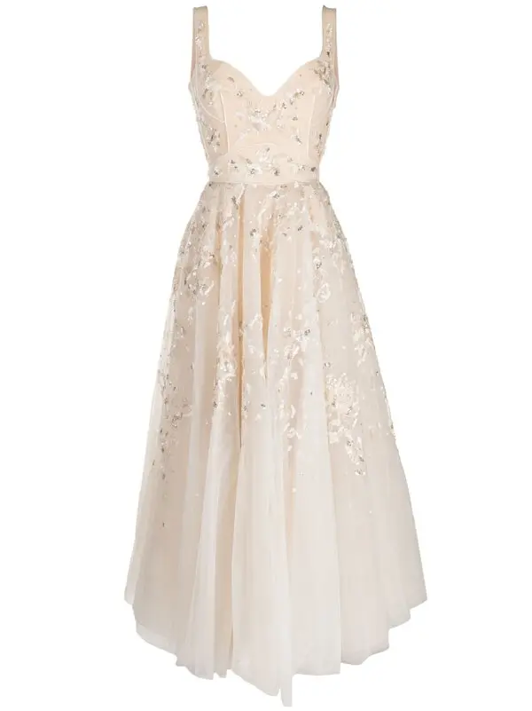 SAIID KOBEISY Beaded Tulle Gown