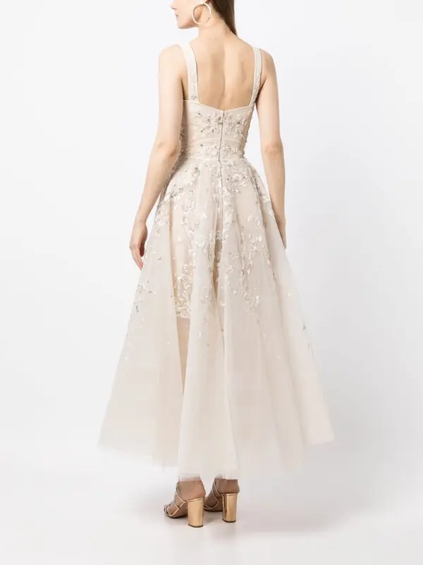 SAIID KOBEISY Beaded Tulle Gown