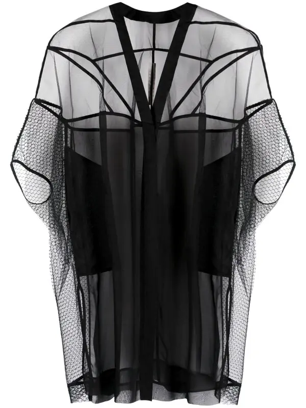 Rick Owens Sheer Silk Jacket - Black