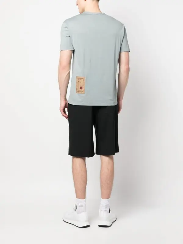 TEN C Logo-patch Cotton T-shirt - Grey
