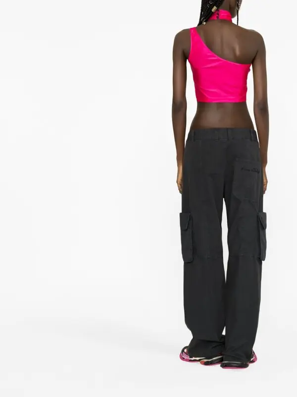 Versace Baroque-buckle Cropped Top - Pink