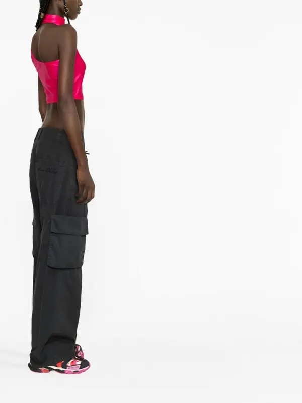 Versace Baroque-buckle Cropped Top - Pink