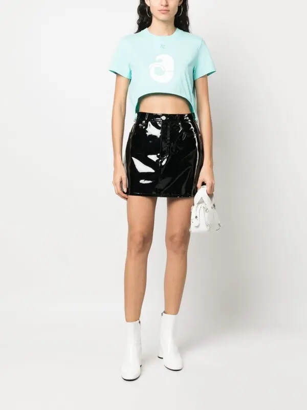 COURREGES Suspenders-effect Cropped T-shirt