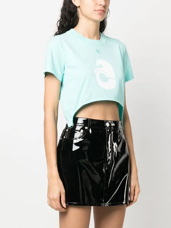 COURREGES Suspenders-effect Cropped T-shirt