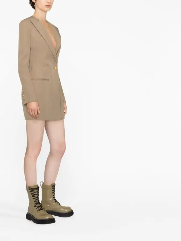 Balmain Single-breasted Blazer Dress - Brown