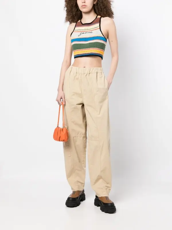GANNI Straight-leg Organic Cotton Trousers