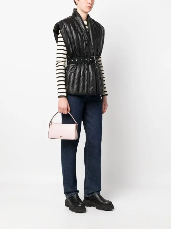 Dkny Bryant Logo Lettering Leather Crossbody Bag