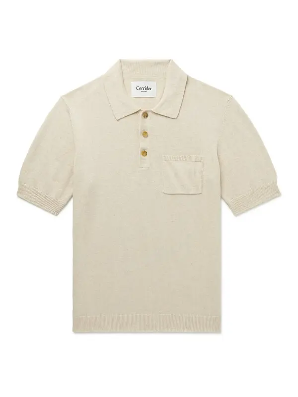 CORRIDOR Cotton And Linen-blend Polo Shirt