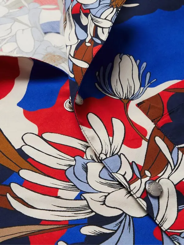 Moncler Camp-collar Printed Cotton-poplin Shirt