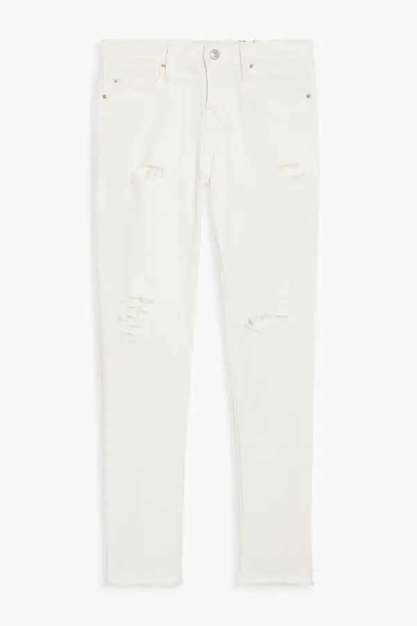 IRO PARIS Jarod Distressed Skinny Jeans - Off-white