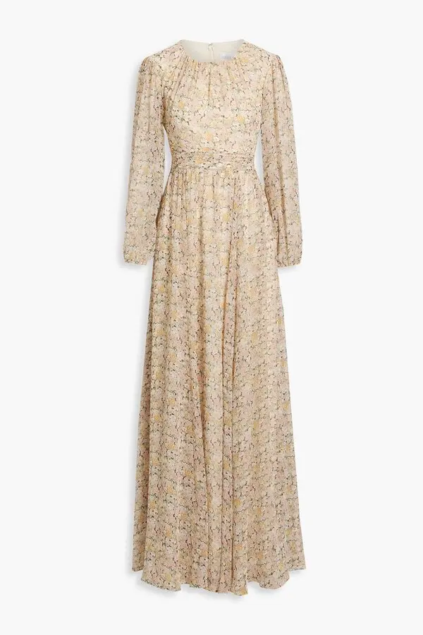 MIKAEL AGHAL Floral-print Chiffon Maxi Dress