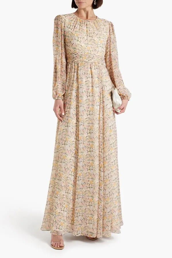 MIKAEL AGHAL Floral-print Chiffon Maxi Dress