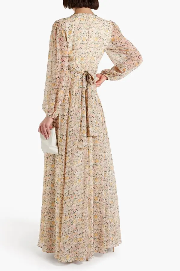 MIKAEL AGHAL Floral-print Chiffon Maxi Dress