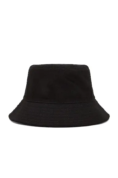 Raf Simons Bucket Hat With Small Leather Patch In Black - 45% Off