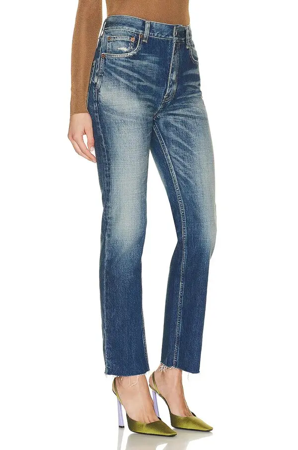 Saint Laurent Hailey Jeans In Denim-medium