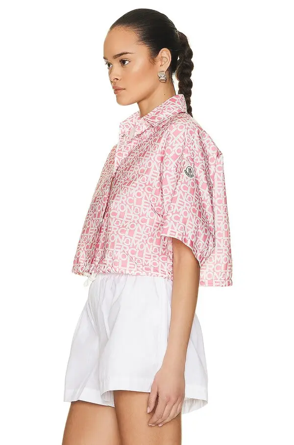Moncler Cropped Logo Print Shirt