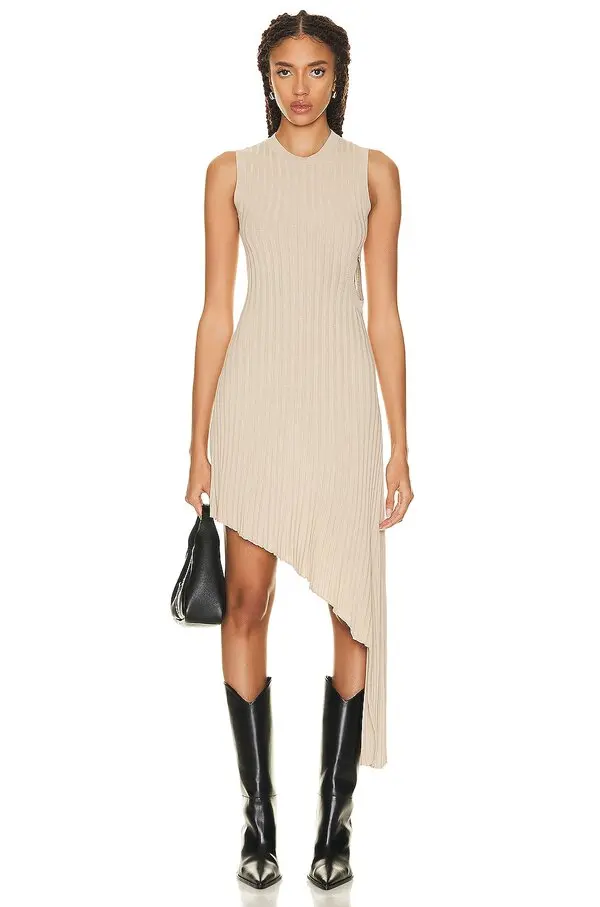 Stella Mccartney Rib Knit Dress In Beige In Oat - 70% Off | Editorialist