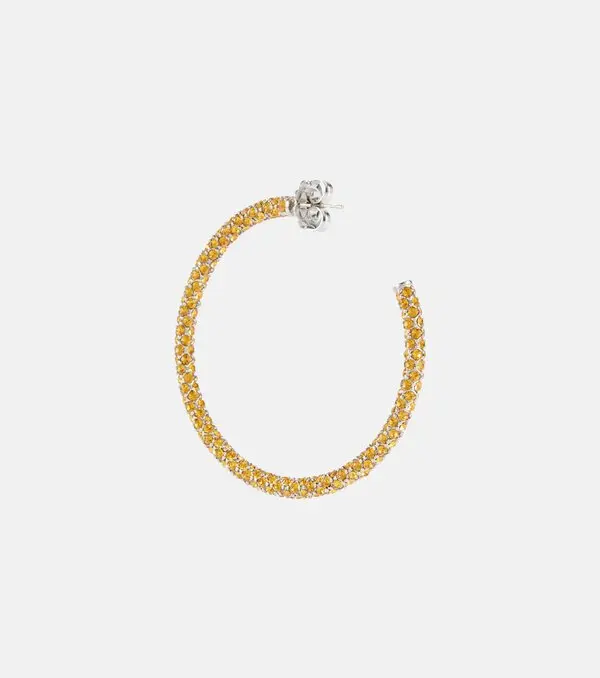 Amina Muaddi Cameron Crystal-embellished Hoop Earrings