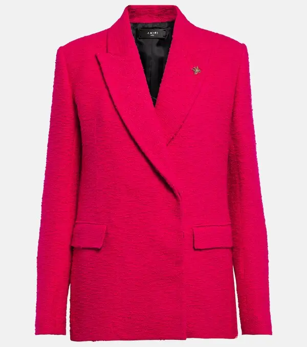 Amiri Double-breasted Bouclé Blazer