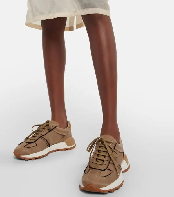MAISON MARGIELA Nylon And Suede Sneakers - Beige