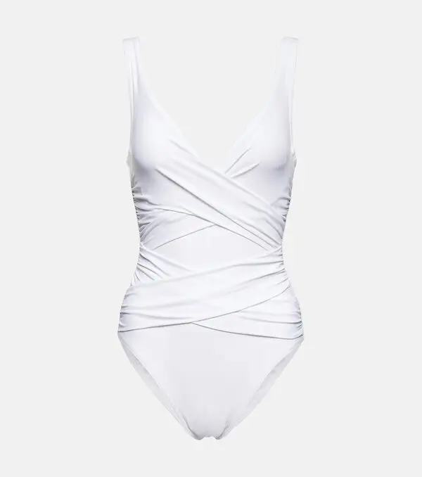 KARLA COLLETTO Smart Ruched One-piece Swimsuit - White