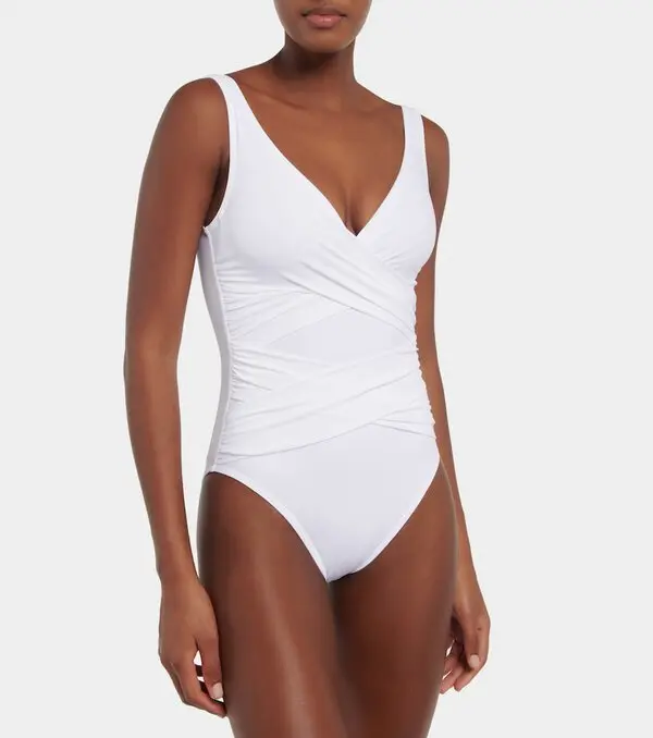 KARLA COLLETTO Smart Ruched One-piece Swimsuit - White