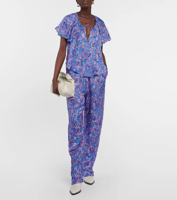 Isabel Marant Étoile Piera Printed Silk-blend Pants